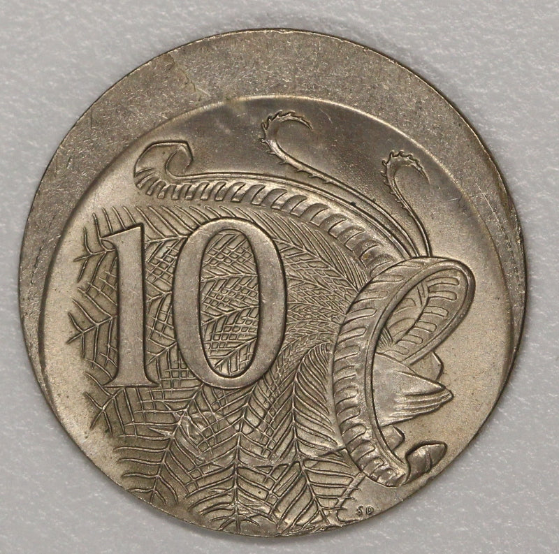 10c 1974 Error 15% Mistrike Lustrous UNC – M.R.Roberts - Wynyard Coin Centre