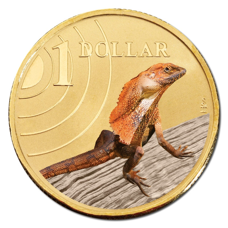 $1 2008 Land Series - Frilled Neck Lizard Al/Bronze UNC - Wynyard Coin ...