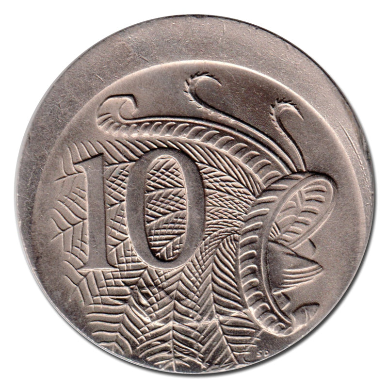 10c 1974 Error 15% Mistrike Lustrous UNC – M.R.Roberts - Wynyard Coin Centre