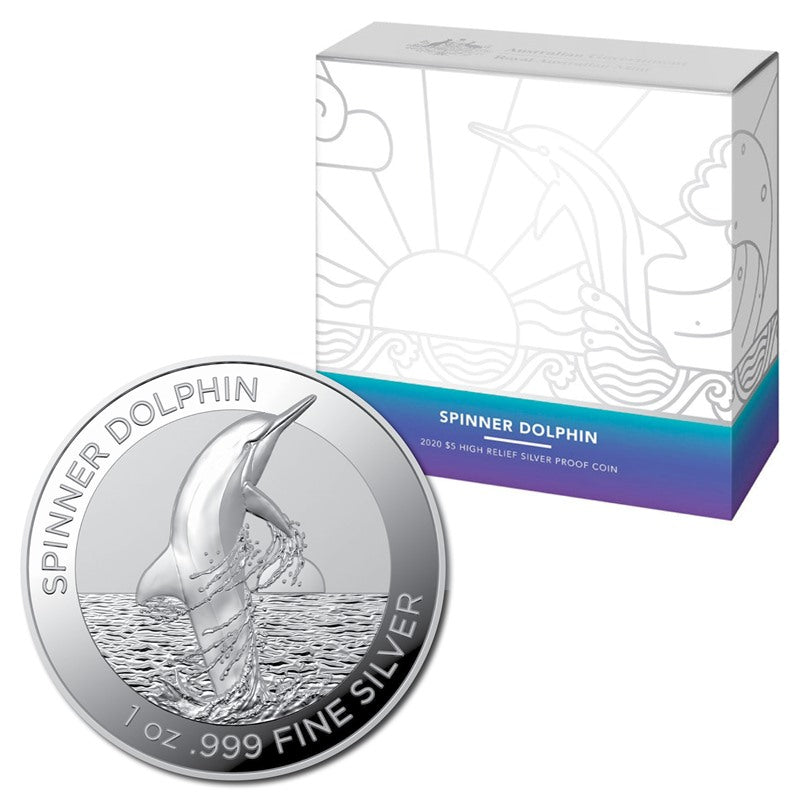 $5 2020 Spinner Dolphin High Relief Silver Proof – M.R.Roberts ...