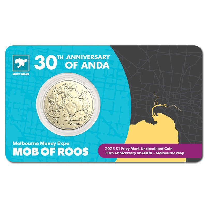 $1 2025 Mob of Roos Privy Mark - Melbourne ANDA Expo – M.R.Roberts ...