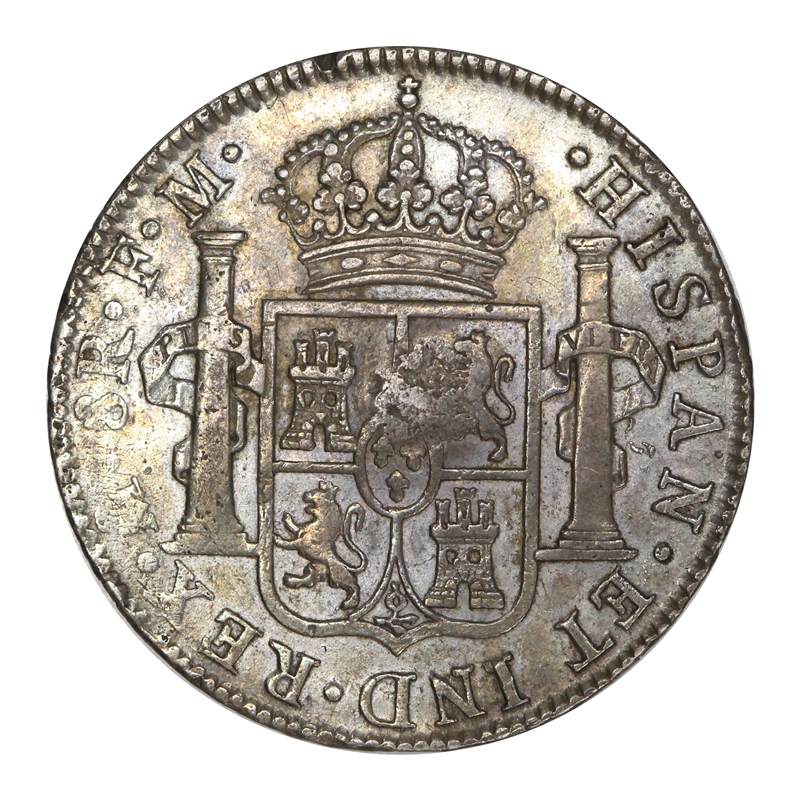 Great Britain (1797) $1 Counterstamp on Charles III 1788 8 Reales – M.R ...