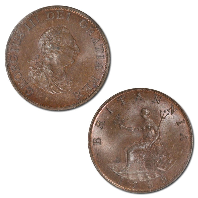 Great Britain 1799 Soho Mint Halfpenny UNC – M.R.Roberts - Wynyard Coin ...