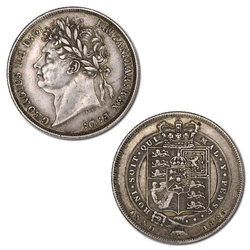 Great Britain 1825 King George IIII Silver Shilling – M.R.Roberts ...