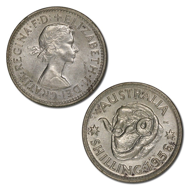 Australia 1956 Shilling Obverse Planchet Flaw – M.R.Roberts - Wynyard ...