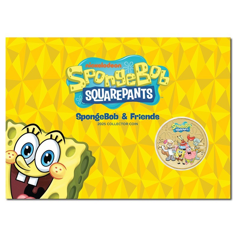 Tuvalu 2025 $1 SpongeBob & Friends UNC – M.R.Roberts - Wynyard Coin Centre