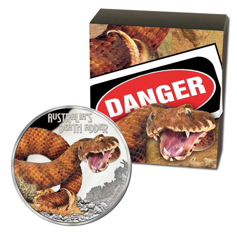 2016 Deadly & Dangerous - Death Adder 1oz Silver Proof – M.R.Roberts ...