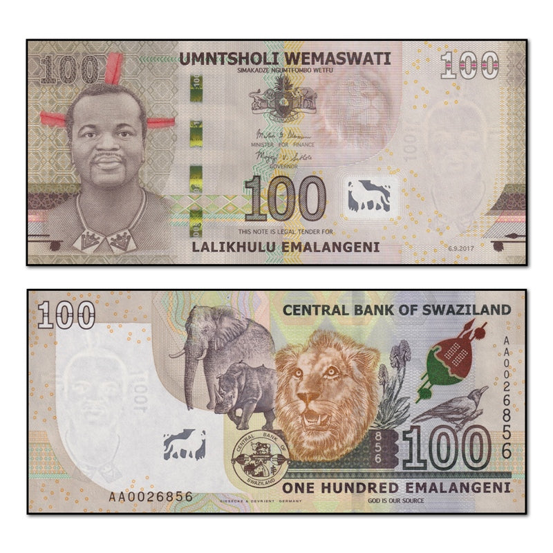 Eswatini 2017 100 Emalangeni P.42 CFU – M.R.Roberts - Wynyard Coin Centre