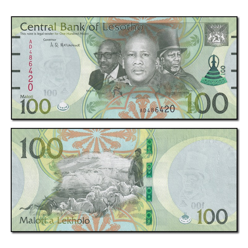Lesotho 2021 100 Maloti P.29 CFU – M.R.Roberts - Wynyard Coin Centre
