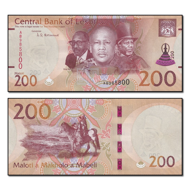 Lesotho 2021 200 Maloti P.30 CFU – M.R.Roberts - Wynyard Coin Centre