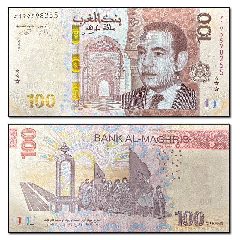 Morocco 2023 100 Dirhams P.81 CFU – M.R.Roberts - Wynyard Coin Centre