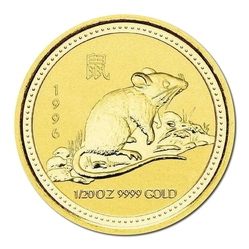 1996 Year of the Mouse/Rat 1/20oz Gold Coin UNC – M.R.Roberts - Wynyard ...