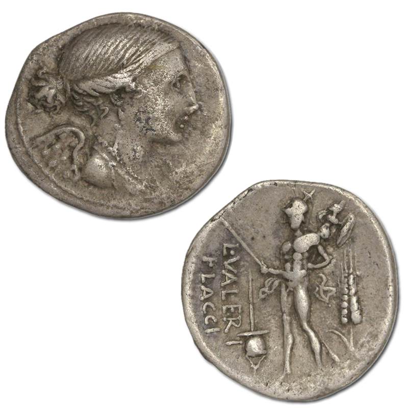 Roman Republican, L.Valerius Flaccus 108-107BC Silver Denarius – M.R ...