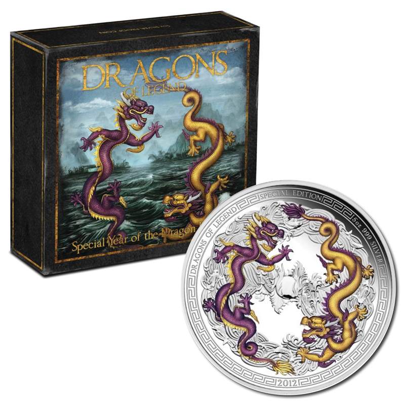 2012 Dragons of Legend 5oz Silver Proof – M.R.Roberts - Wynyard Coin Centre
