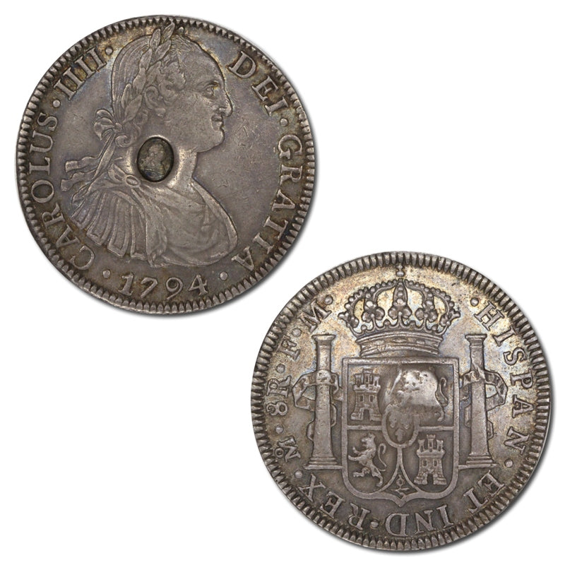 Great Britain (1797) $1 Counterstamp on Charles IIII 1794 8 Reales – M ...