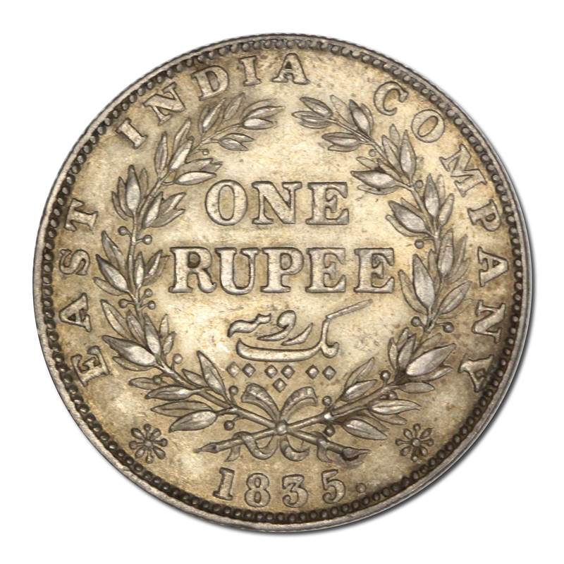 India - British, E.I.C 1835(C) Silver 1 Rupee – M.R.Roberts - Wynyard ...