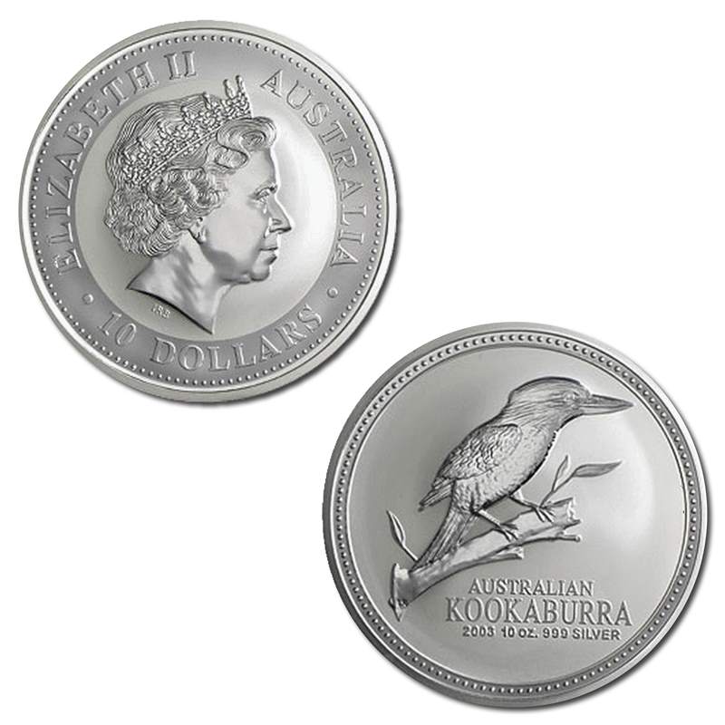 2003 Kookaburra $10 10oz Silver UNC – M.R.Roberts - Wynyard Coin Centre