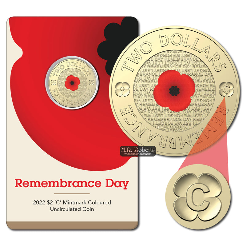 $2 2022 Remembrance Day 'C' Mintmark UNC – M.R.Roberts - Wynyard Coin ...