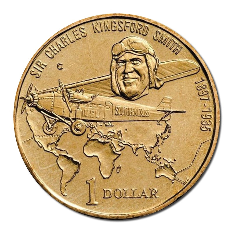 $1 1997 Kingsford Smith Mintmark UNC – M.R.Roberts - Wynyard Coin Centre