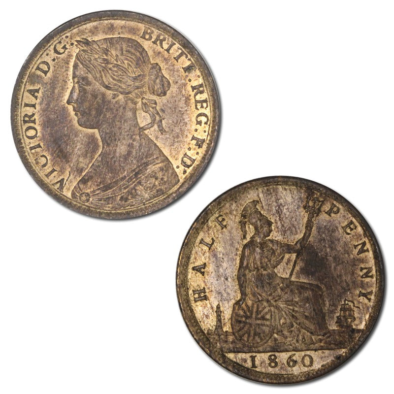 Great Britain 1860 Victoria Halfpenny UNC – M.R.Roberts - Wynyard Coin ...