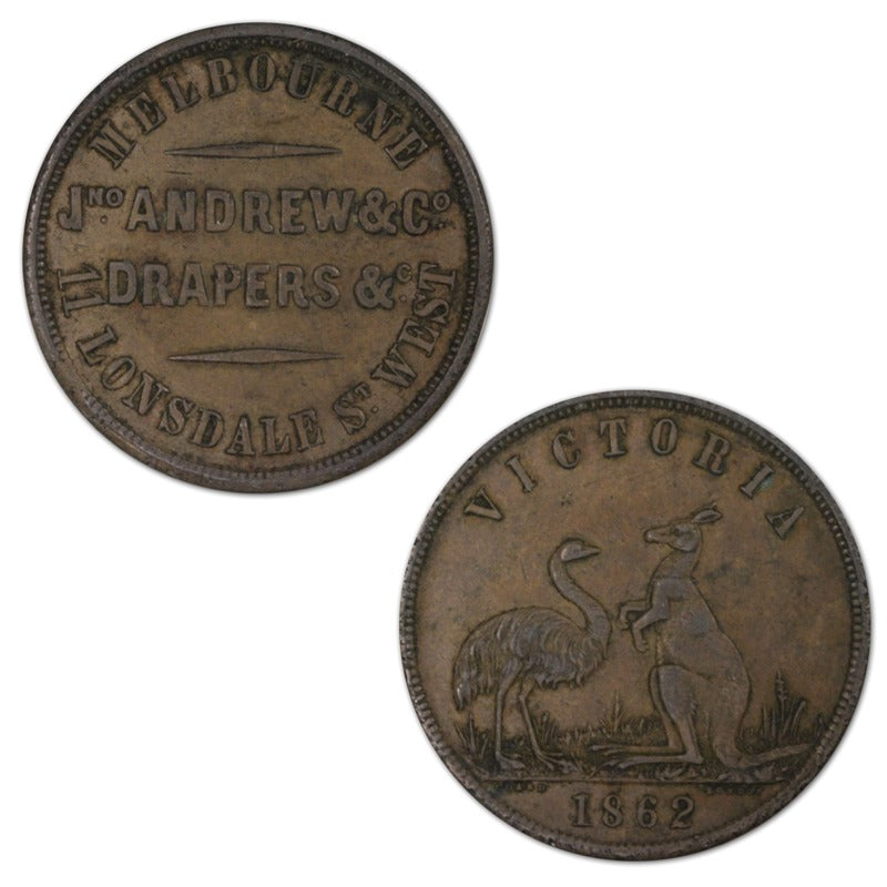 Australia 1862 John Andrew & Co. Penny Token A.13 – M.R.Roberts ...