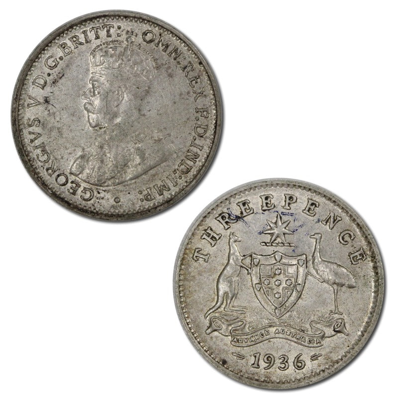 Australia 1936 Threepence – M.R.Roberts - Wynyard Coin Centre