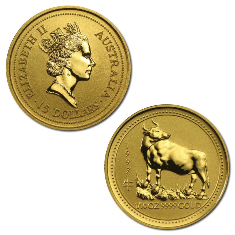 1997 Year of the Ox 1/10oz Gold Proof – M.R.Roberts - Wynyard Coin Centre