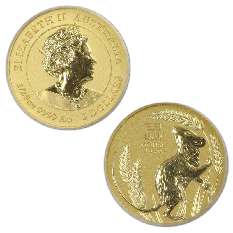 2020 Year of the Rat 1/20oz Gold Coin – M.R.Roberts - Wynyard Coin Centre