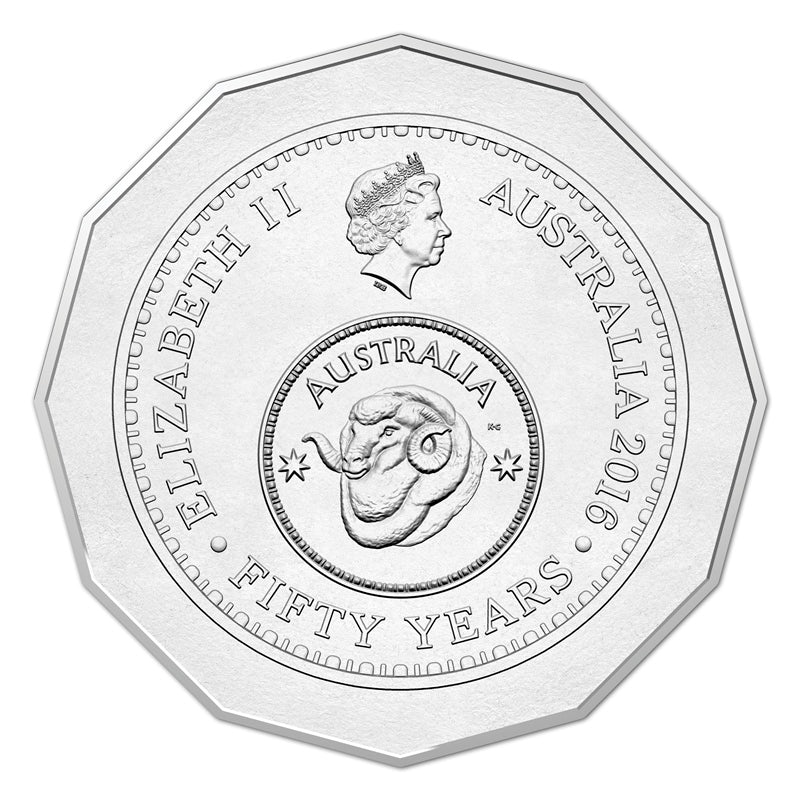 50c 2016 50th Anniversary Decimal Currency MINT ROLL - Wynyard Coin ...