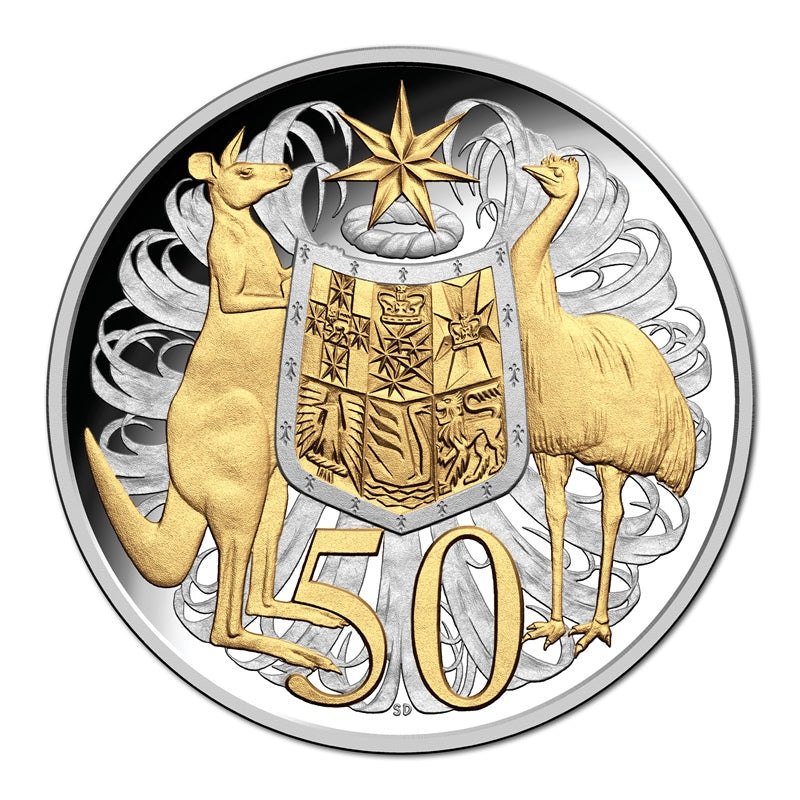 50c 2016 50th Anniversary of Decimal Currency Selectively Gold Plated ...