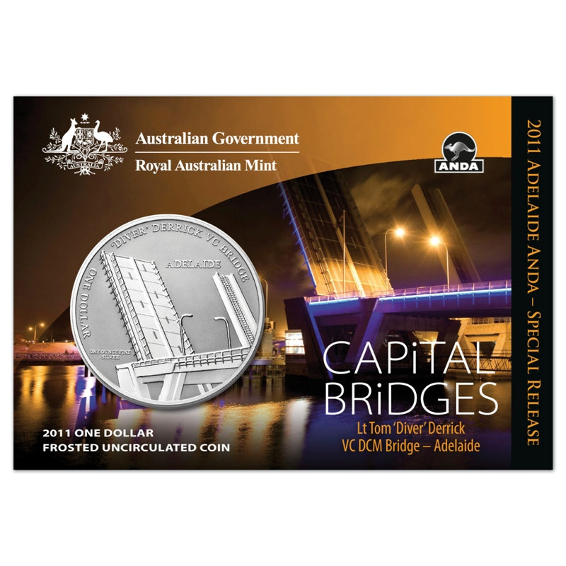 $1 2011 Capital Bridges - 'Diver' Derrick Bridge 1oz 99.9% Silver UNC ...