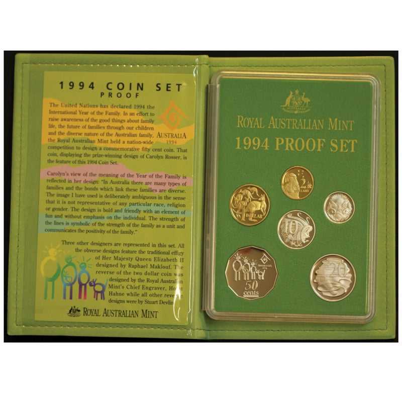 1994 Proof Set - Year of the Family - Wynyard Coin Centre – M.R.Roberts - Wynyard Coin Centre