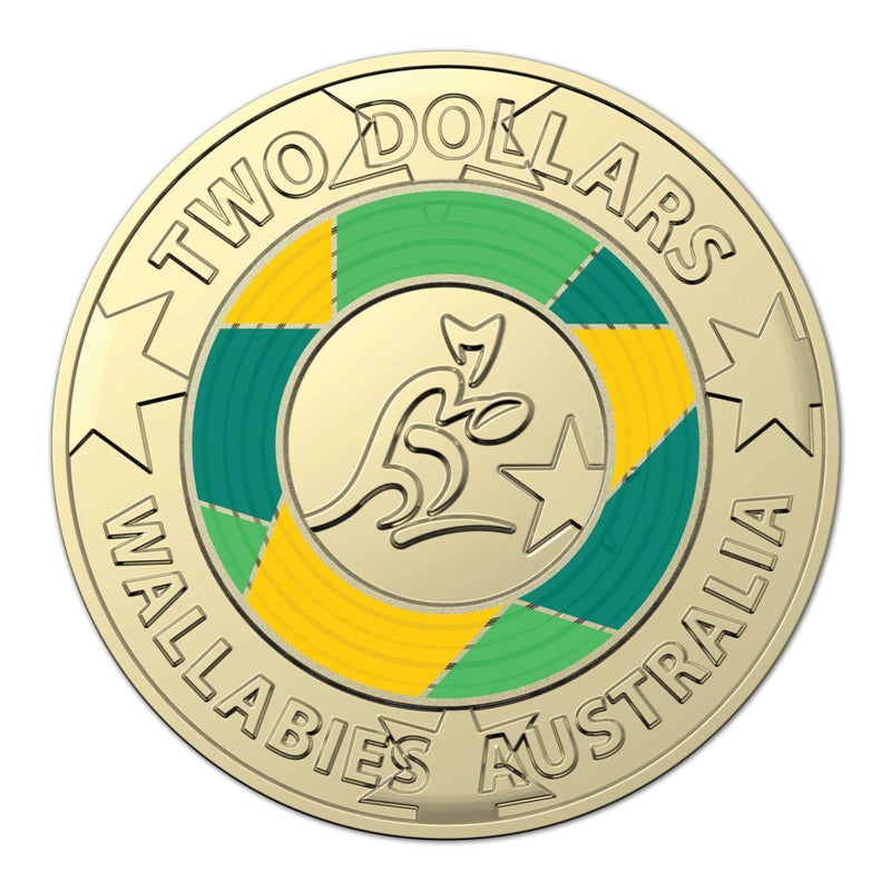 $2 2019 Wallabies Coloured UNC - Wynyard Coin Centre – M.R.Roberts ...