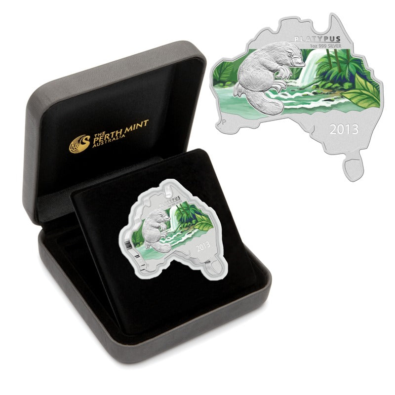 2013 Australian Map Shaped Platypus 1oz Silver Coin - Wynyard Coin ...
