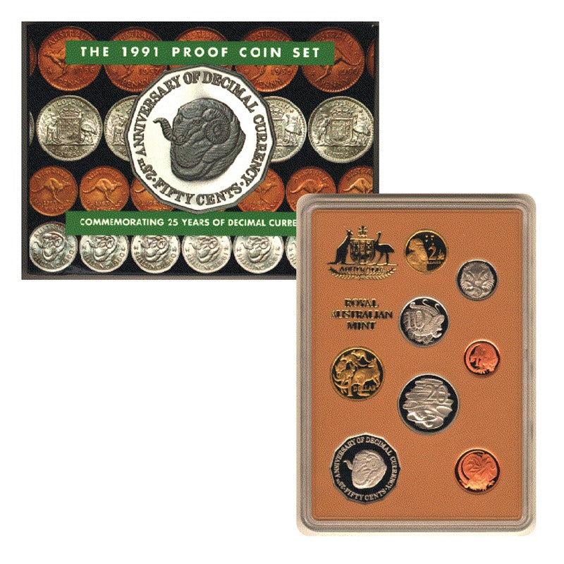 1991 8 Coin Proof Set - 25th Ann. Decimal Currency - Wynyard Coin ...