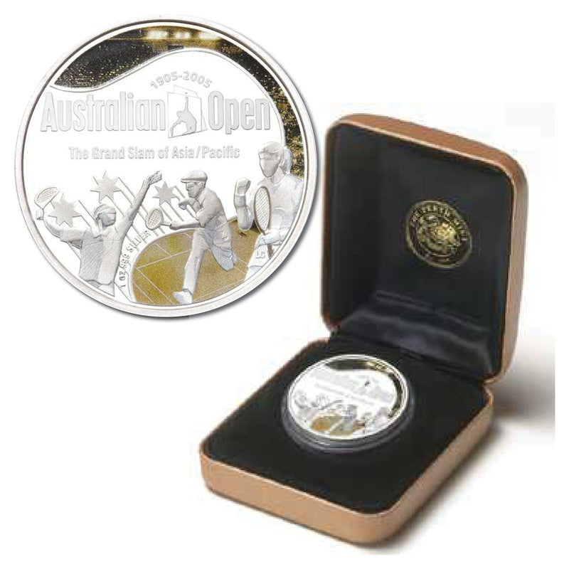2005 Australian Tennis 1oz Silver Proof – M.R.Roberts - Wynyard Coin Centre