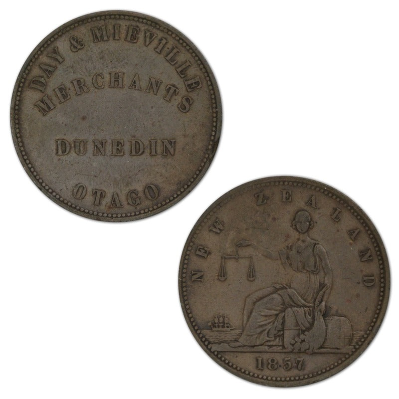 New Zealand 1857 Day & Mieville Penny Token A.98 – M.R.Roberts ...