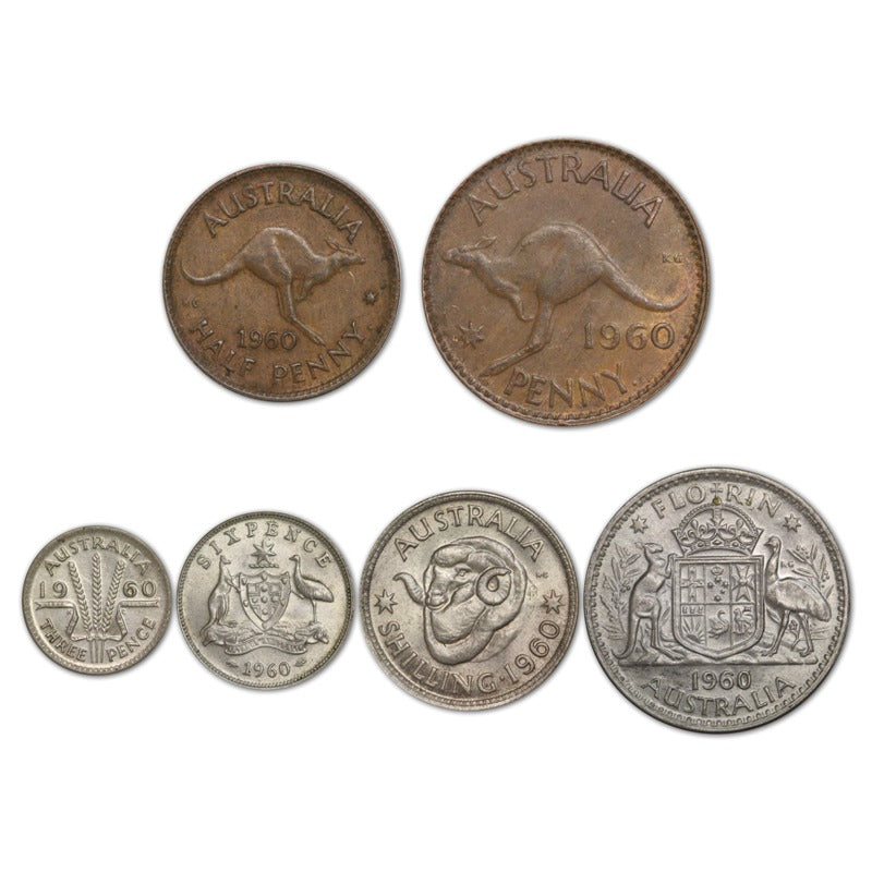 Australian 1960 Pre-Decimal Coin Set - Wynyard Coin Centre – M.R ...